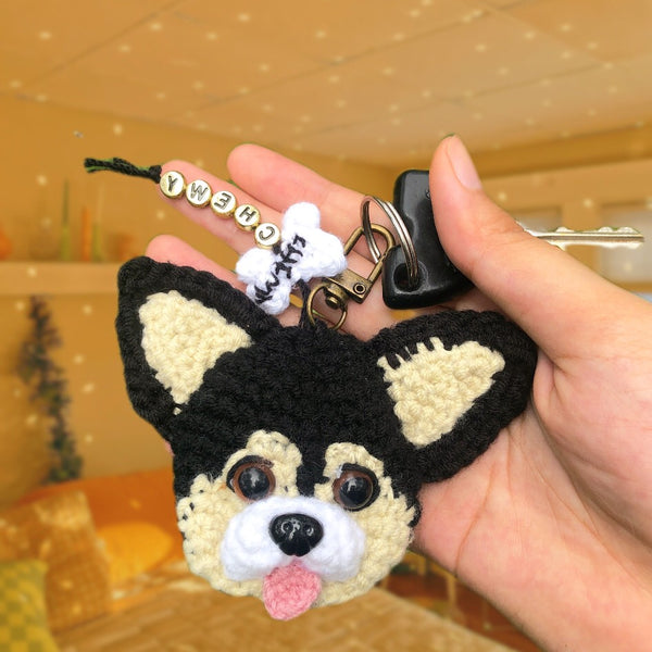 Heartfelt Custom Handmade Crochet Pet Keychain - CozyCrochetDolls